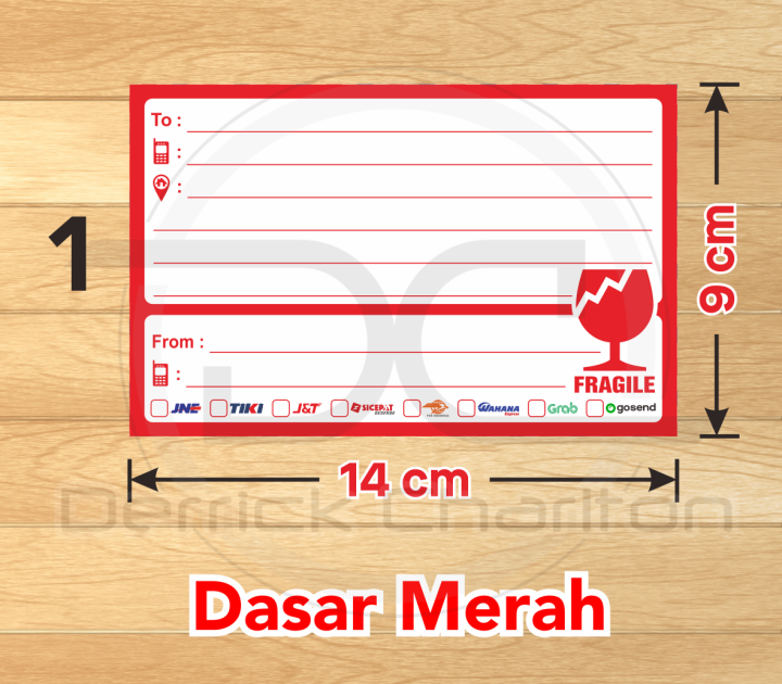 Stiker Label Pengiriman Fragile Sticker Online Shop 14 x 9 cm (1 pak ...
