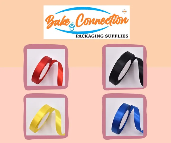 Bake Connection Packaging Ribbon Ribbons 1.5cm 25yards | Lazada PH