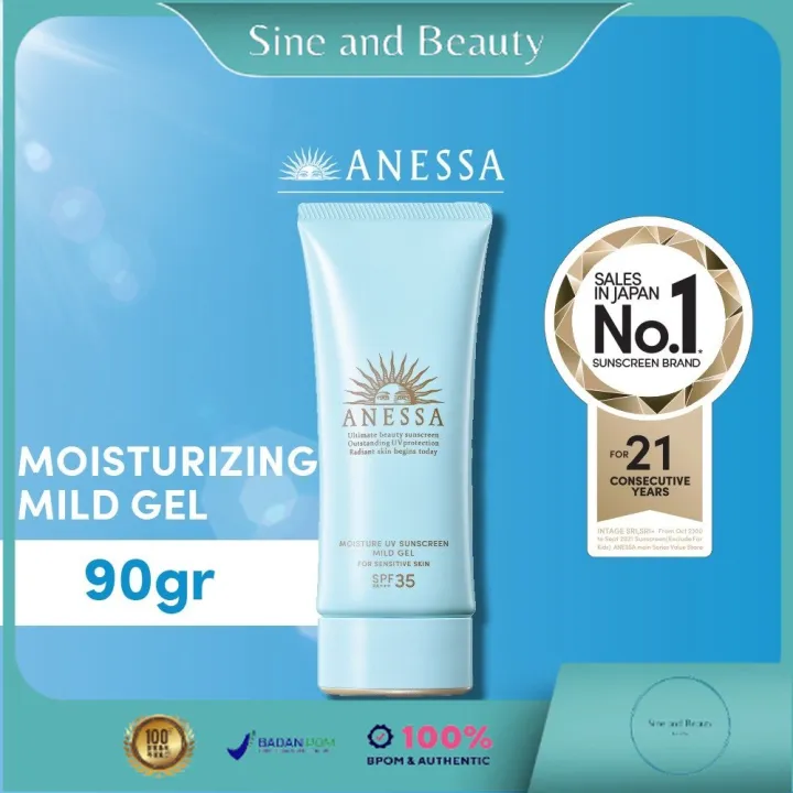 [NEW FORMULA] Anessa Moisture UV Sunscreen Mild Gel - 90 gr | Lazada Indonesia