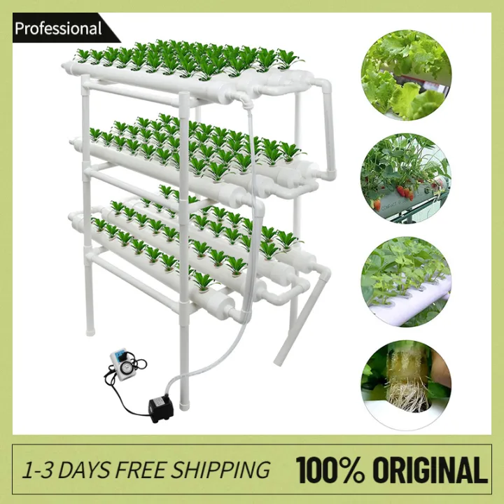 Hydroponics NFT System with 108 Holes Kits Vertical Hydroponic Growing ...
