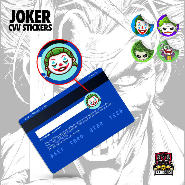 3M Joker CVV Anti-theft Cover ATM Debit Credit Card Skin Vinyl Sticker ...