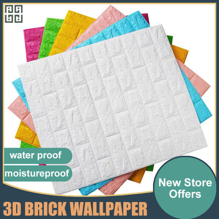 3d wallpaper foam wallpaper 70x77CM Wallpaper waterproof adhesive foam ...