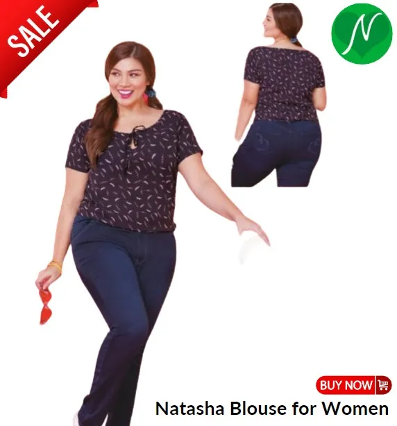 Natasha Blouse for Plus Size Women Korteza Printed Blouses for Women ...