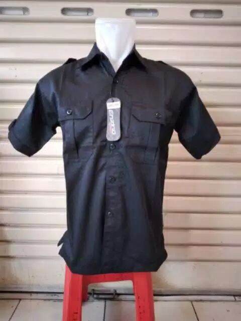 KEMEJA SERAGAM KERJA PDH PENDEK HITAM/SERAGAM KERJA KANTOR TRANS PRIA ...
