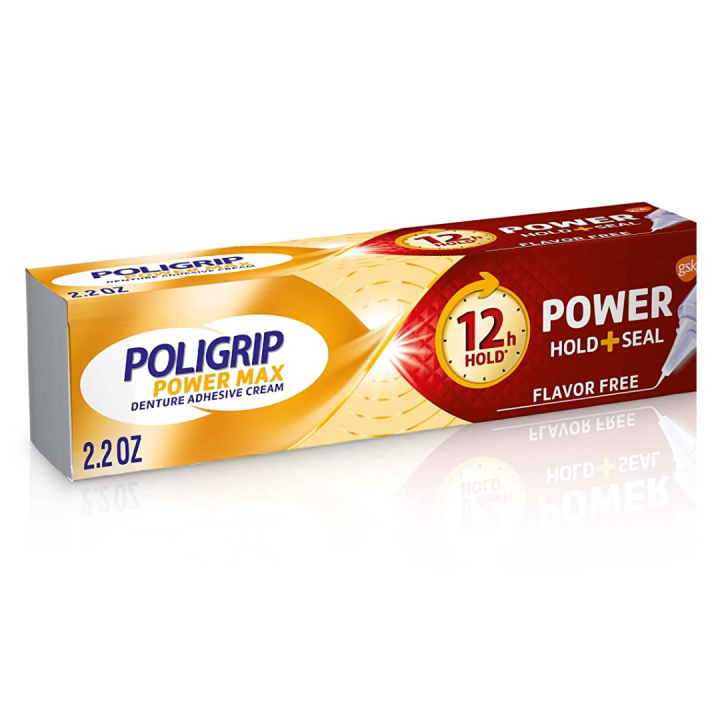Poligrip Power Max Denture Adhesive Cream Power Hold + Seal - 2.2oz ...