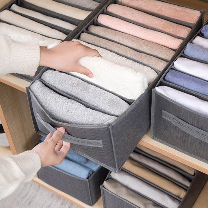 Jeans Compartment Storage Box Closet Organizer Clothes Separation Box ...