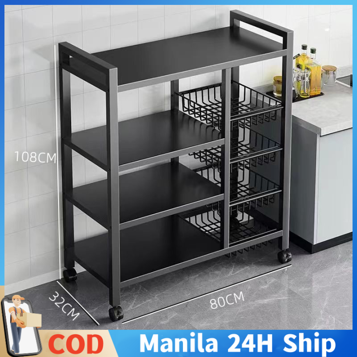 Kitchen Storage Cabinet Organizer Rack Multi-layer Storage Shelf ...
