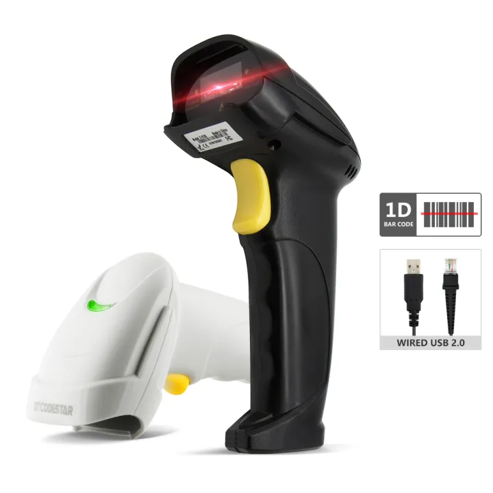 GTCODESTAR Handheld Wired 1D Scanner Machine Laser Bar code Reader ...