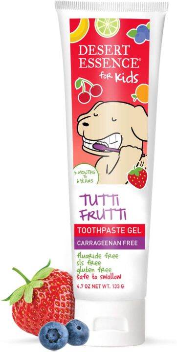 [PRE-ORDER] KIDS TOOTHPASTE GEL TUTTI FRUTTI BY DESERT ESSENCE 133 G ...