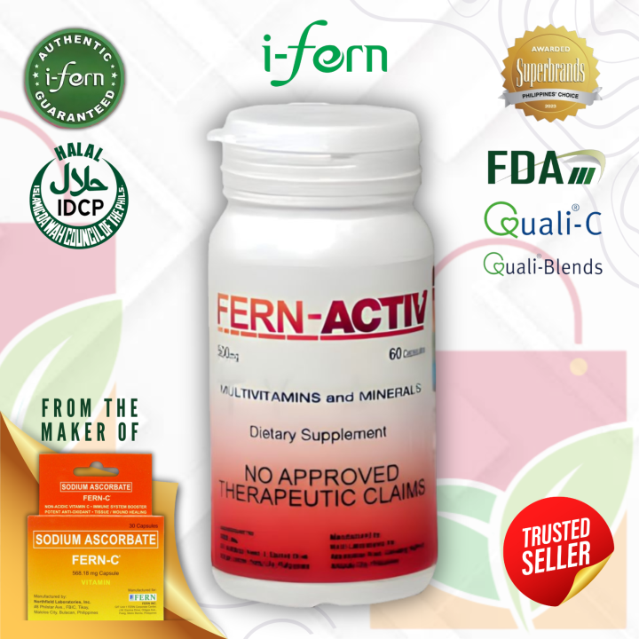 FERN Activ 60 capsules Multi-Vitamins and MInerals for Overall ...