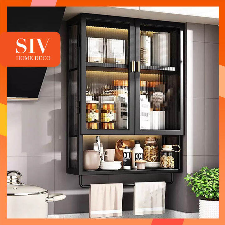 SIV Bathroom Toilet Rack Kitchen Cabinet Storage Wall Mounted With Door ...