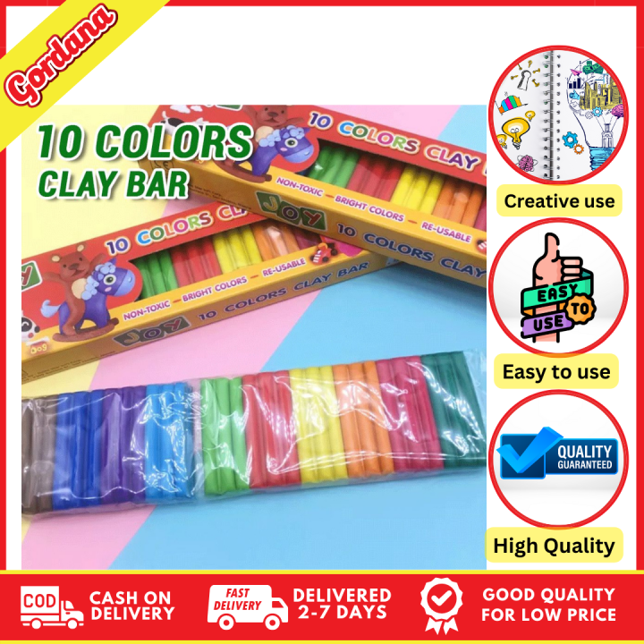 GORDANA - Joy Multi-Colored Modeling Clay - 10 Colors Clay Bar for ...