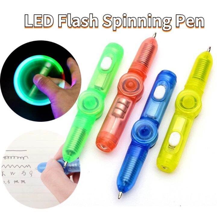 3 In 1 Spinning Pen Ball Point Handle Pens LED Colorful Luminous ...