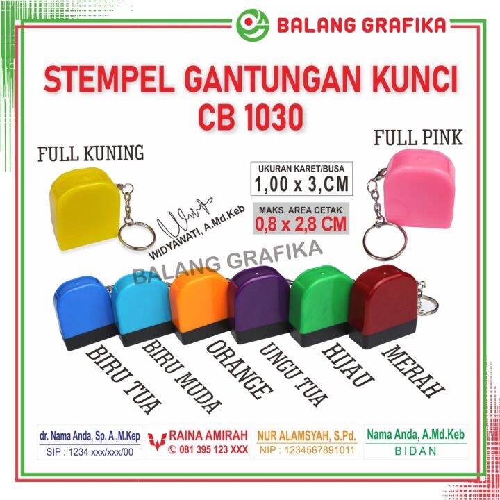 Stempel Nama Dokter Bidan Perawat Apoteker Cap Gantungan Kunci Stampel Flash Warna Otomatis ...