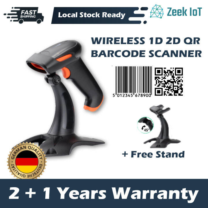 Zeox Wireless Barcode Scanner 2D QR Code ZT50 Pro Handheld Stand Auto ...