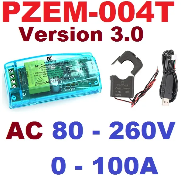 โมดูลวัดแรงดันและกระแสไฟฟ้า PZEM-004T V3.0 AC Digital Multifunction ...