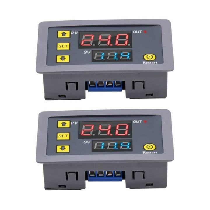 2Pcs Timer Delay Relay 20A Programmable Cycle Timer Switch ON-Off LED ...