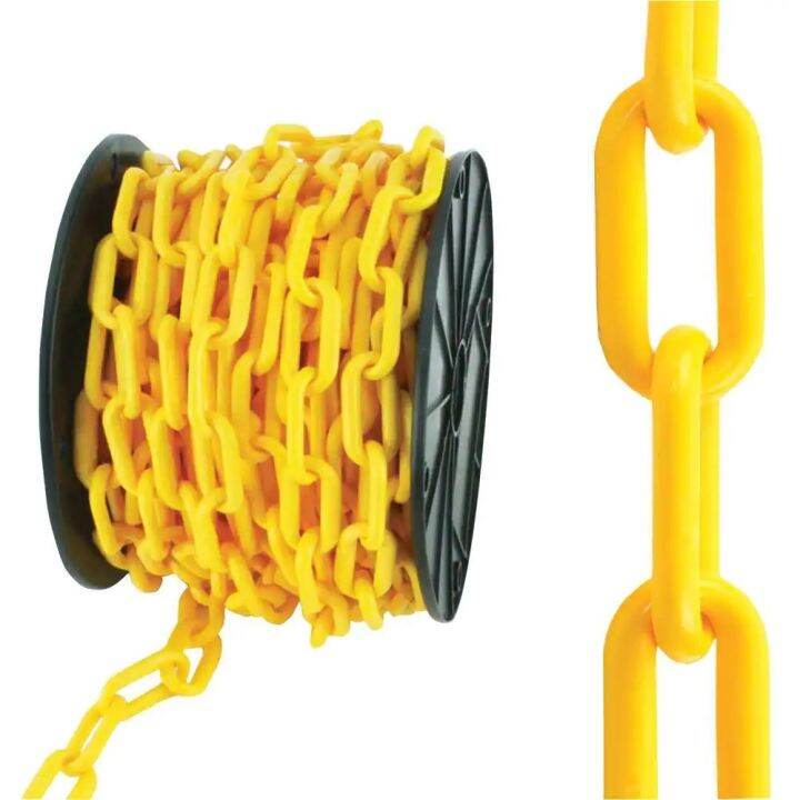 6mm PVC Plastic Chain Rantai Plastik Barricade Yellow for Safety Road ...