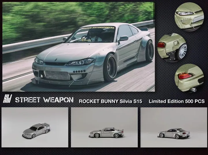 Street Weapon 1:64 Model Car Silvia S15 Pandem Rocket Bunny Refitting ...