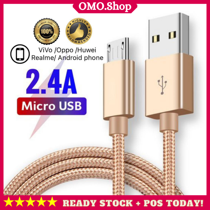 OMO READY STOCK - Micro USB Cable Connector to USB A Fast Charge Quick ...