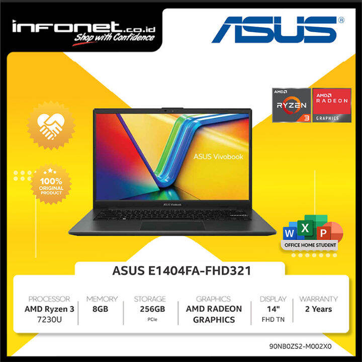 ASUS E1404FA RYZEN 3 7230U 8GB 256GB 14 FHD W11 OHS | Lazada Indonesia