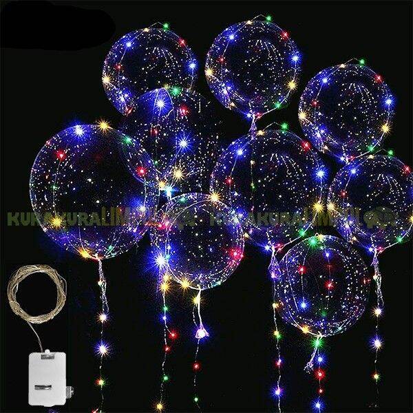 Balon PVC Transparan Balon Bobo Clear Plastik 24 Inci LED Lampu ...