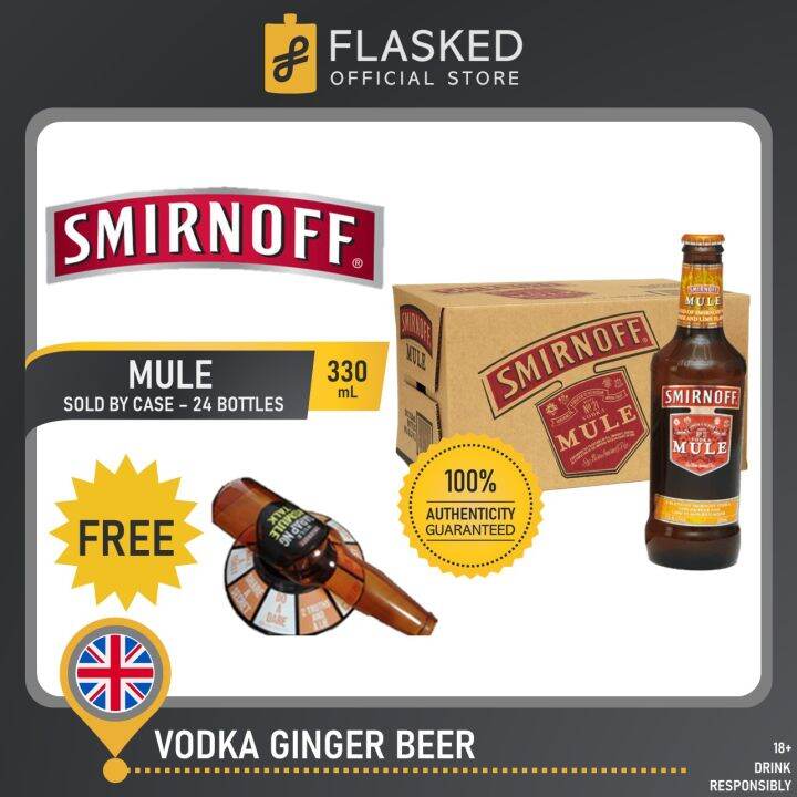 Smirnoff Mule Vodka Ginger Beer 330mL 1 Case with FREE Smule Spinner ...