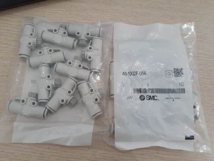 1 chiếc Van tiết lưu đường ống 6 hãng SMC AS1002F-06A, van tiết lưu SMC AS1002F-06A, van tiết ...