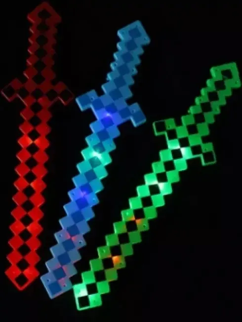 Minecraft LED Glowing Light Up Pixel 8-Bit Sword With Light and Sound ...