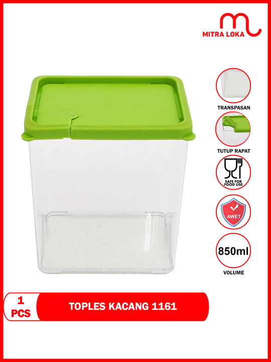 Mitra Loka Toples Kotak Acrylic 850ml TK 1161 Golden Sunkist | Lazada Indonesia