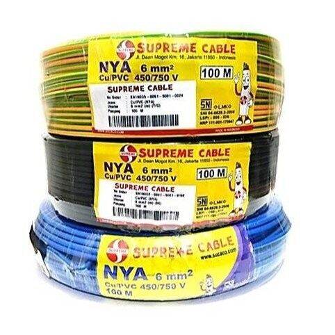Kabel listrik kawat engkel NYA BCC 6 mm / 6mm Supreme 100m 100 m roll ...