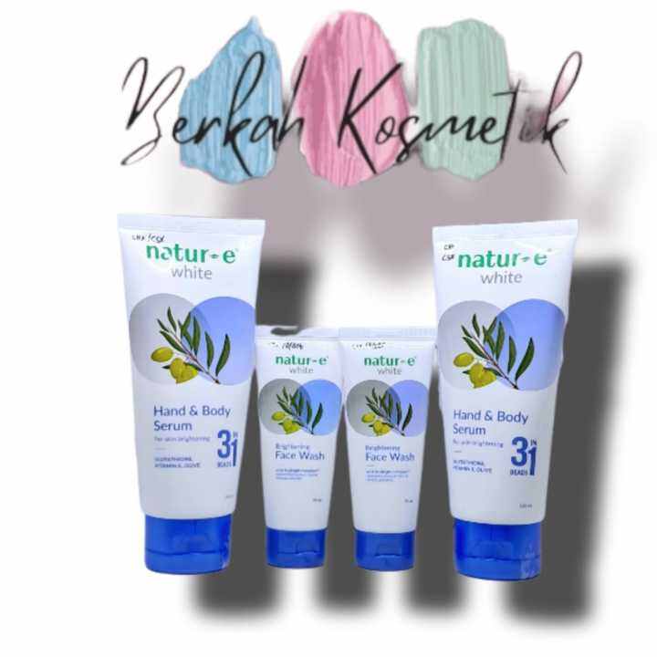 Natur-E White Brightening Hand Body Serum 100ml/Face Wash 50ml | Lazada ...