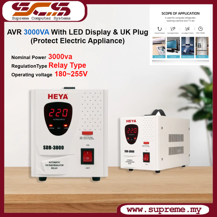 AVR Automatic Voltage Regulator : Voltage Stabilizer Power 3000VA with ...