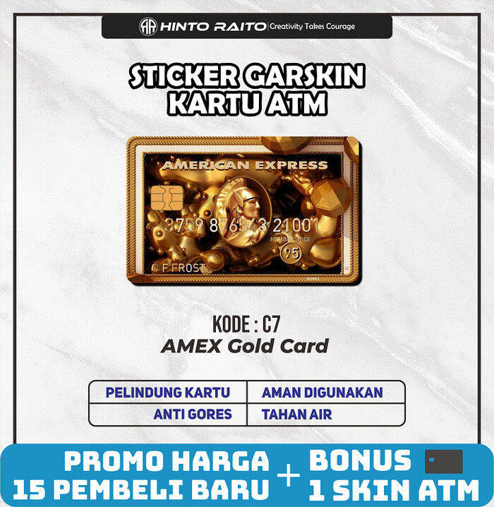 Garskin Stiker Kartu ATM FLazz Emoney Etoll - GOLD CARD AMX - CHIP ...