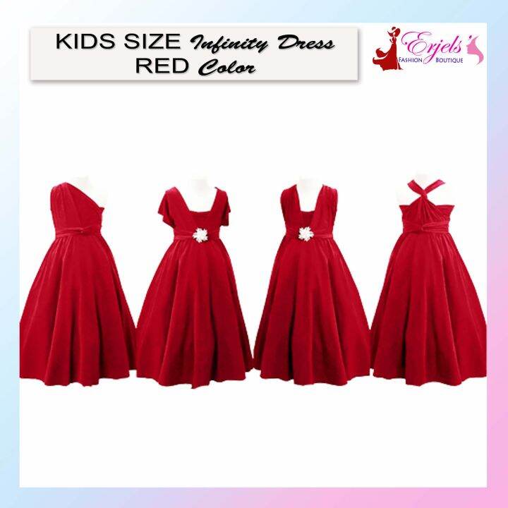 ( KIDS SIZE ) RED Infinity Dress for Kids | With Size 1-12 years old ...