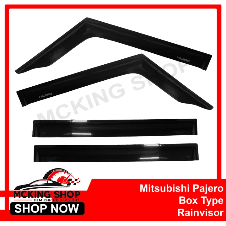 Mitsubishi Pajero Box Type OEM Type Rain Guard Window Visor (Black ...