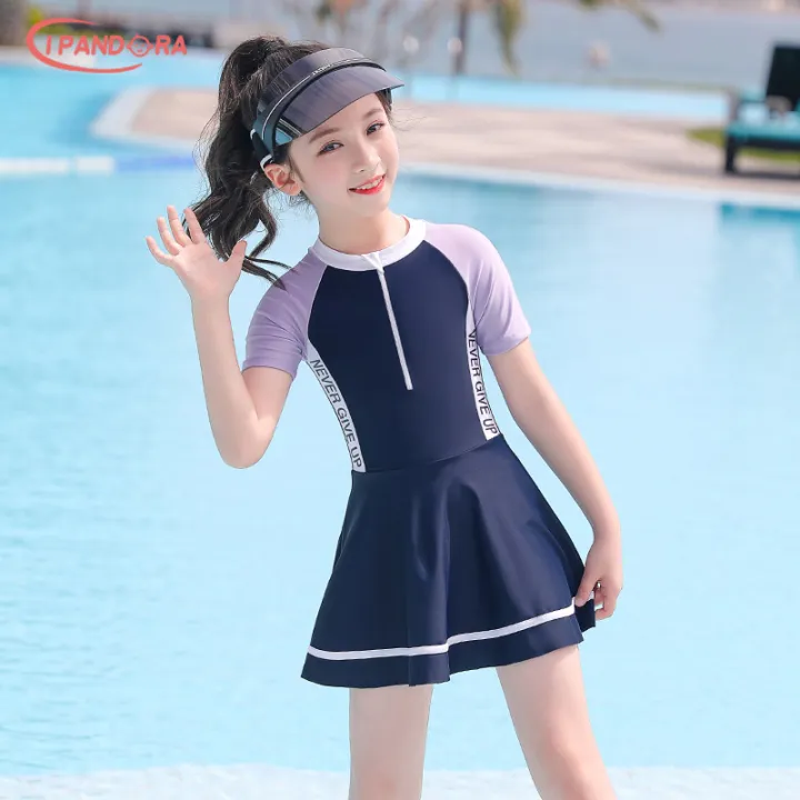 Ip สาว One P Iece ชุดว่ายน้ำเด็กกลางและใหญ่ใหม่น่ารักเจ้าหญิงกระโปรงชุด