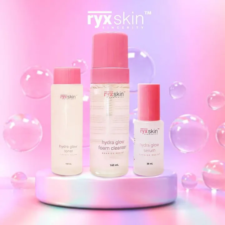 Ryx Skin HYDRA GLOW Complete Set (FoamCleanser, Toner, Serum, SUNSCREEN ...