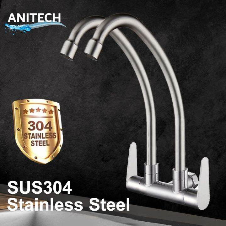 SUS304 STAINLESS STEEL TWIN WALL MOUNTED SINK TAP(SONCO9097) | Lazada