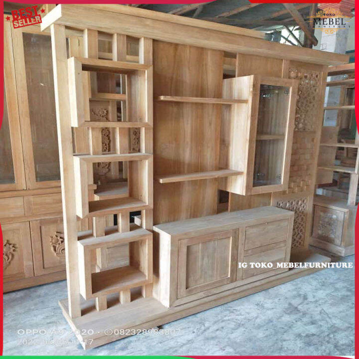 Partisi ruangan minimalis kayu jati | Lazada Indonesia