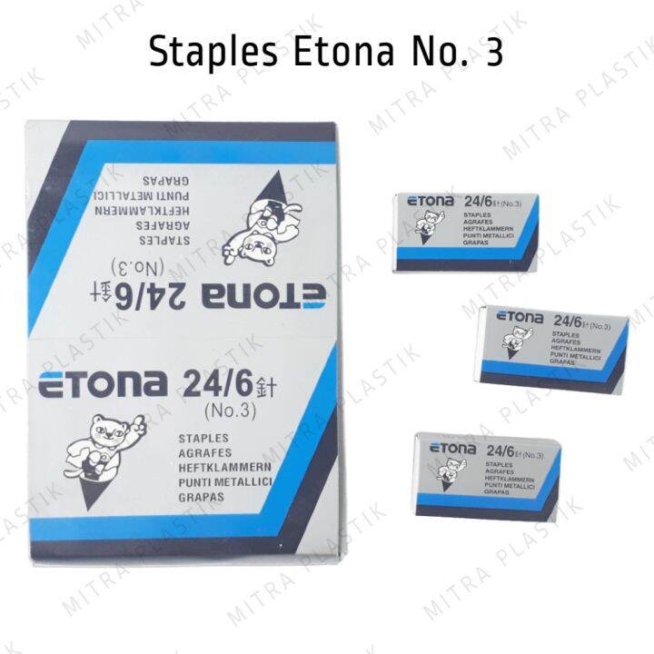 Staples Etona 24/6 Isi Hekter No 3 isi Stapler Besar 6 mm | Lazada ...
