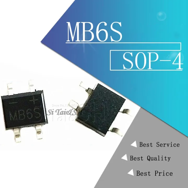 20PCS MB6S SMD 0.5A 600V Single Phases Diode Rectifier Bridge SOP 4 ...