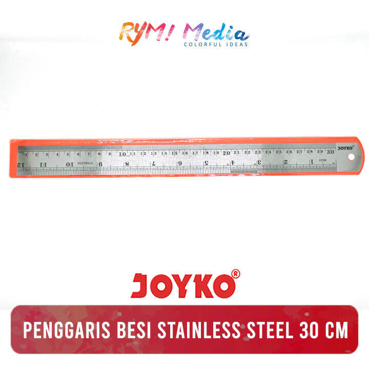 JOYKO Penggaris Besi 30 cm / Stainless Steel Ruler Panjang 30cm 1 pcs | Lazada Indonesia