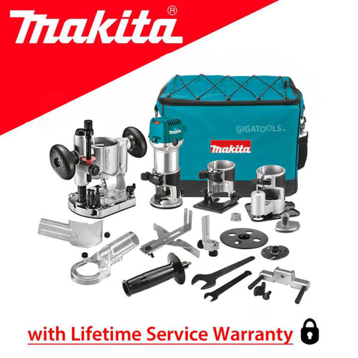 Makita RT0702CX3 6.35mm (1/4") Router Trimmer Kit Set [GIGATOOLS ...
