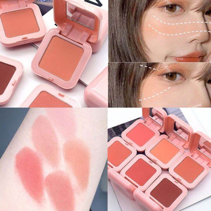 Natural Blush Baked Cheek Face Blusher Texture Matte Face Base 6 Colors ...