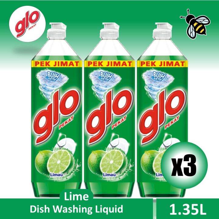 Glo 1.2L Active Foam Lime Dishwashing Liquid (Bundle Of 3) | Lazada
