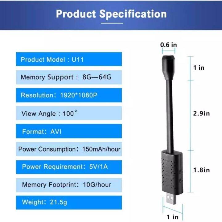 HD Mini USB Camera Real-time Surveillance wifi DV IP Camera AI Human ...