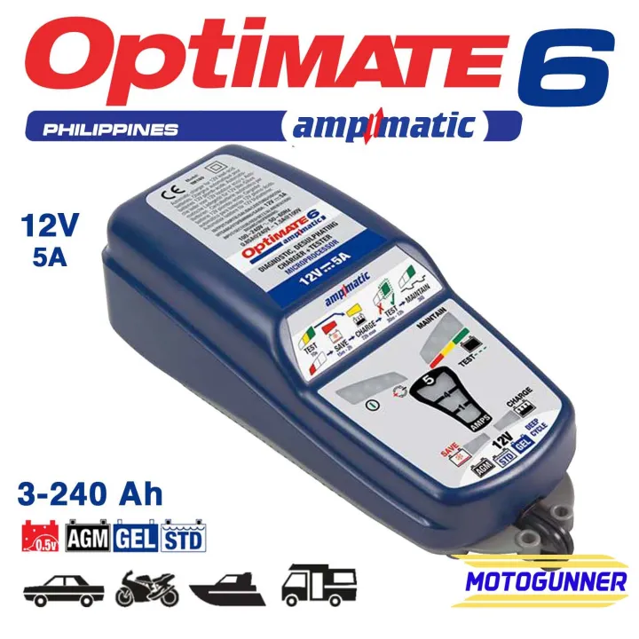 Optimate #6 Battery Charger -12V / 5Amp for Truck and Motorcycle ...