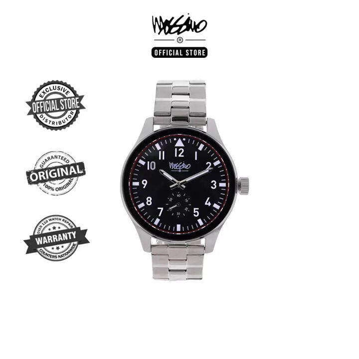 Mossimo Joseph Men Silver Stainless Steel Strap Analog Watch MS-1813G ...