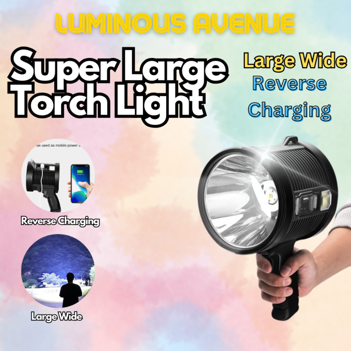 Luminous Avenue Powerful solar flashlight rechargeable search light ...
